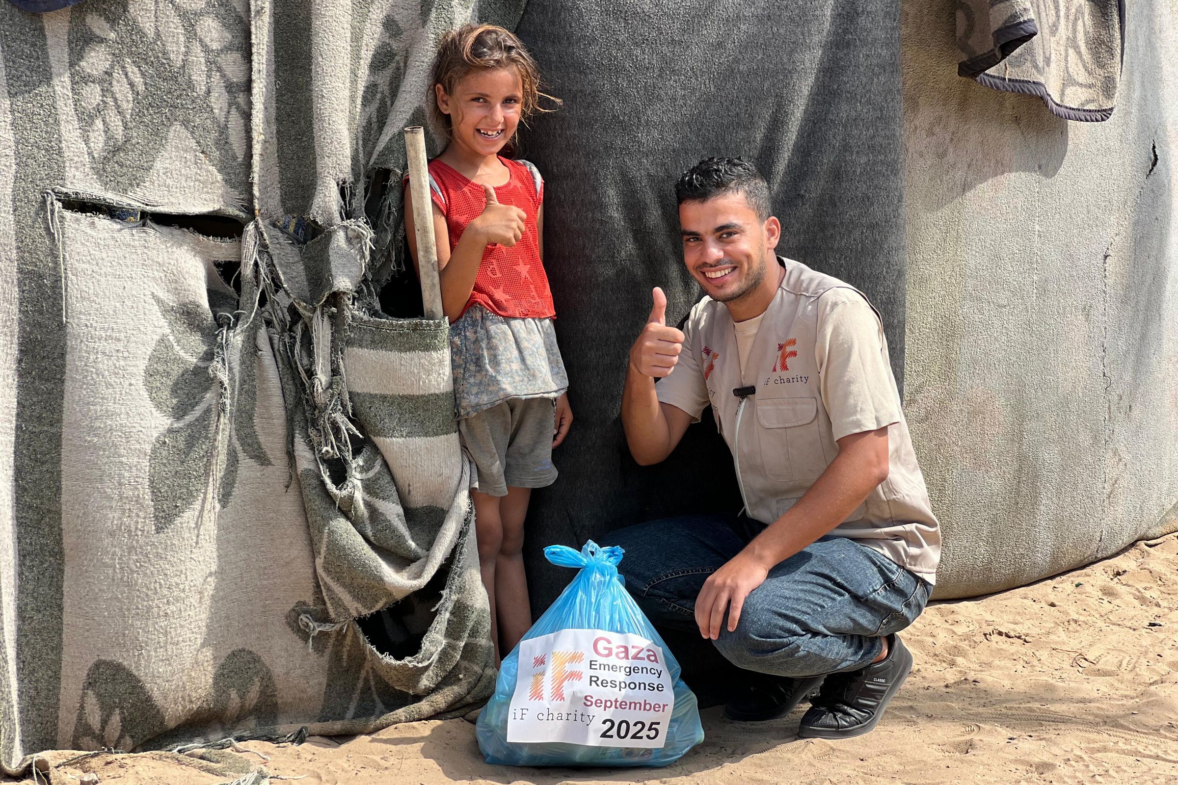 Distributing food parcels to displaced families in Gaza – iF Charity